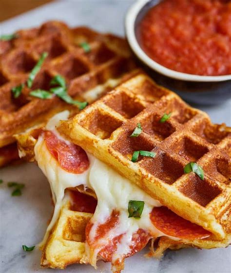 Pizza Waffles Easy And Crispy Twisted Pizza Delight