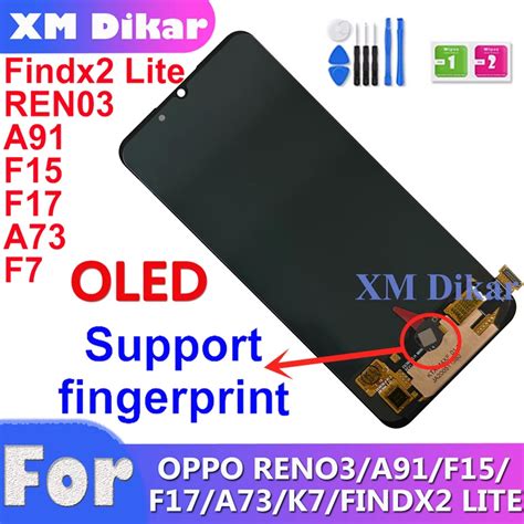 With Fingerprint Oled For Oppo Reno 3 F15 Find X2 Lite Cph2005 For Oppo K7 A91 