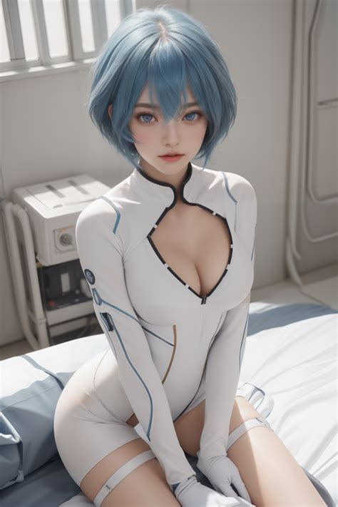 배경 화면 Aigc 애니메이션 소녀들 아야나미 레이 아름다운 파란 머리 가슴 분열 코스프레 에바 여자 신세기 에반게리온 신 섹시한 단