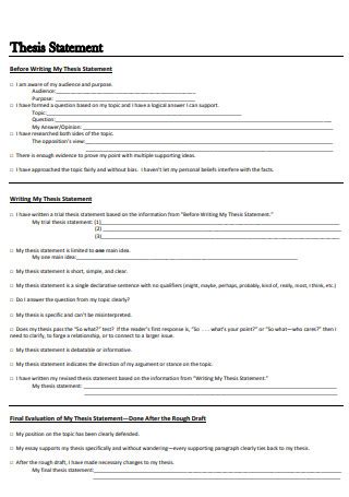 FREE Informative Thesis Statement Samples To Download