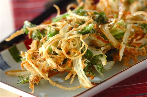 玉ネギと春菊のかき揚げ（副菜）レシピ・作り方 E・レシピ