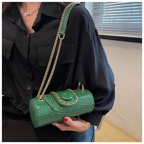 กระเป๋าสะพายไหล่ ทรงกระบอก ขนาดเล็ก ระดับไฮเอนด์ แฟชั่นฤดูร้อน สําหรับผู้หญิง 2022 Dressup Th