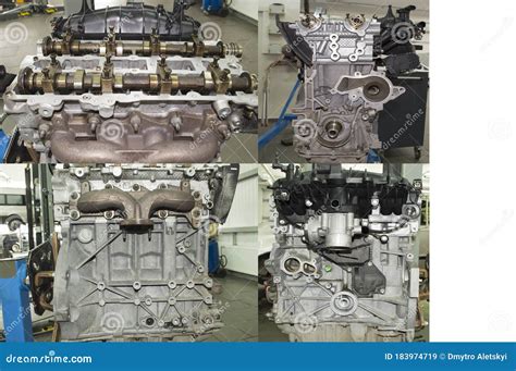 Disassembled The Internal Combustion Engine The Hand Of The Repairman