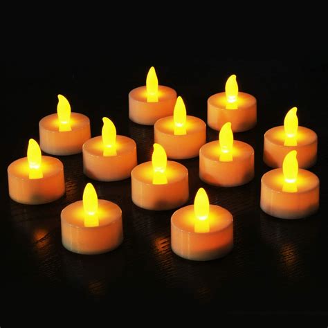 Novelty Place 12 Pcs Flameless Led Tea Light Candles Flickering