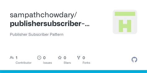 Github Sampathchowdarypublishersubscriber Pattern Publisher Subscriber Pattern