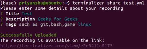 Terminalizer Record Your Linux Terminal And Generate Animated GeeksforGeeks