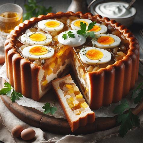 Соковитий заливний пиріг з цибулею та яйцем ваша сімя проситиме ще Читайте на Ukr Net