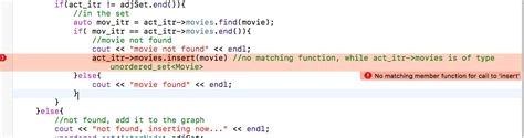 C No Matching Member For Insert On Unorderedset Stack Overflow