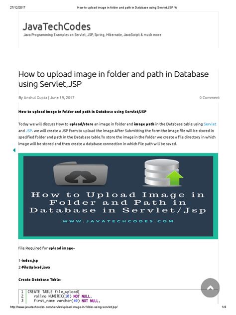 how to upload image in folder and path in database using servlet jsp
