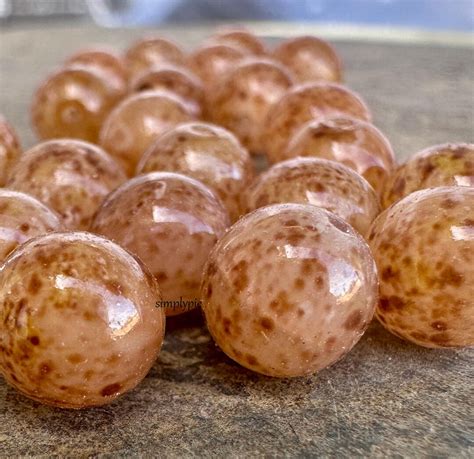 Raptor Eggs Czech Beads 8mm Round 20 Glass Round Druk Etsy