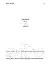 Week 4 Assignment Docx Running Head W4 1 Week 4 Assignment BUS 625