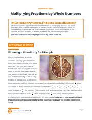 Multiplying Fractions By Whole Numbers Reading Material Pdf READING