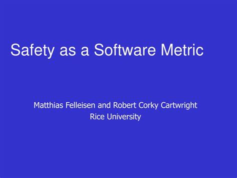 Ppt Safety As A Software Metric Powerpoint Presentation Free