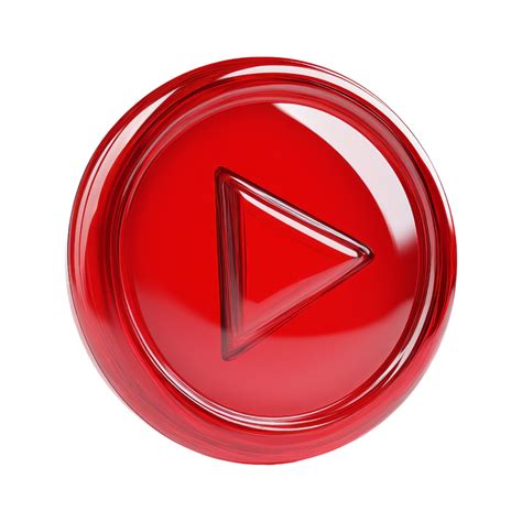 Vibrant Red Play Icon Design Digital Media Graphic 3d 54887592 Png