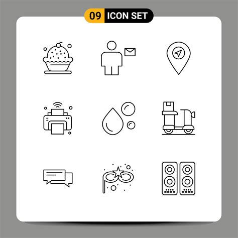 9 Thematic Vector Outlines And Editable Symbols Of Wifi Internet Of Things Human Internet