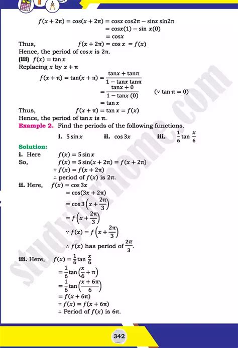 Graphs Of Trigonometric And Inverse Trigonometric Functions Unit 12 Mathematics 11th Text Book