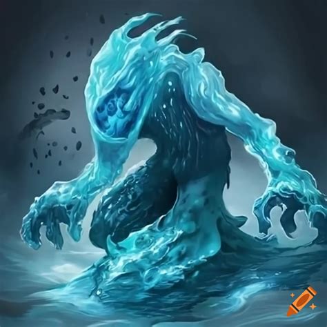 Illustration Of A Water Elemental From Dungeons And Dragons
