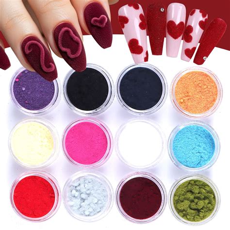 12colors Flocking Velvet Nail Glitter Powder Multi Color