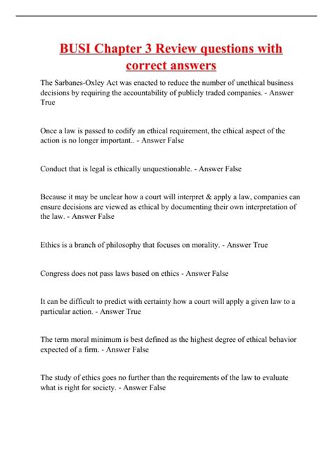 BUSI Chapter 3 Review Questions With Correct Answers BUSI Stuvia US