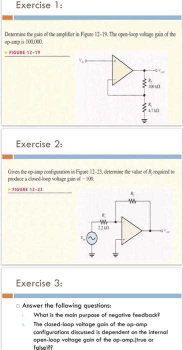 Solved Exercise Determine The Gain Of The Amplifier In Chegg Com