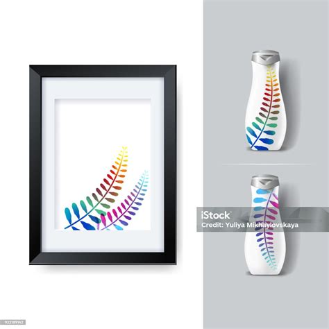 브랜드와 제품 디자인에 대 한 서식 파일 이랑입니다 독특한 꽃 디자인을 가진 고립 된 현실적인 플라스틱 병입니다 브랜딩 및 마케팅 광고에 대 한 사용 하기 쉬운 가정 생활에