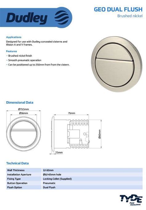 Dudley Dual Flush Button