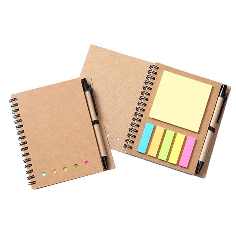 Holloyiver Spiral Notebook Pads Lined Notepad With Pen In Holder Sticky Notes Page Marker