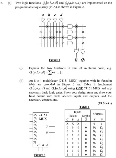 Solved 2 A Two Logic Functions Abcd And Q