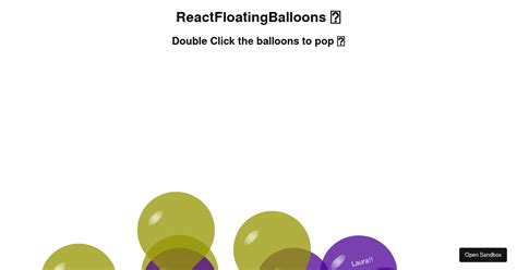 react floating balloons basic example forked codesandbox