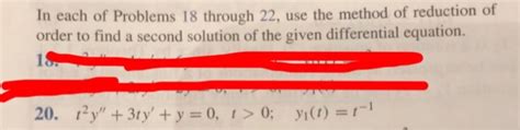 Solved In Each Of Problems 18 Through 22 Use The Method Of