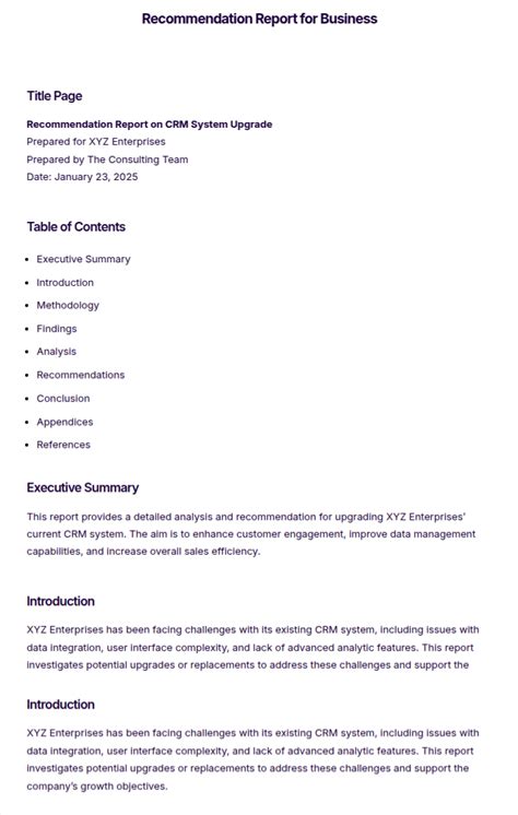 16 Recommendation Report Examples To Download