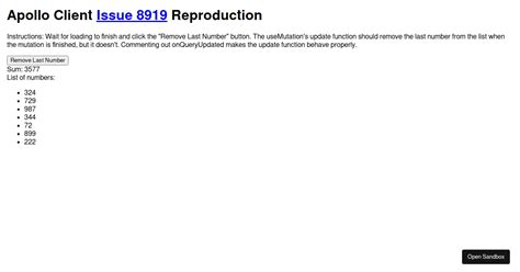 Apollo Client Onqueryupdated Codesandbox