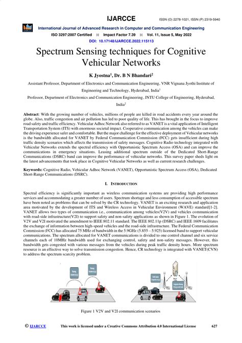 Pdf Spectrum Sensing Techniques For Cognitive Vehicular Networks