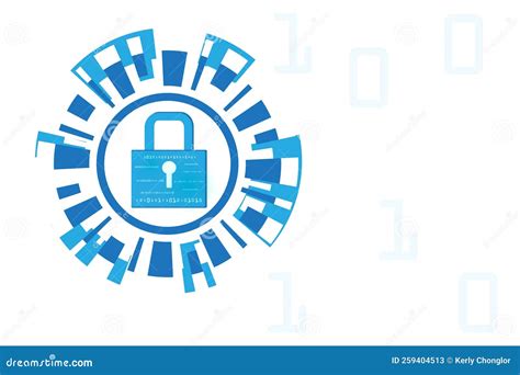 High Security And Protection By Padlock Technology Abstract Background Stock Illustration