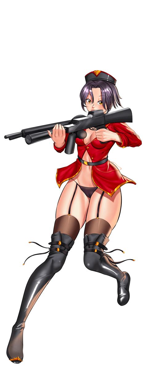 Rule 34 Assault Rifle Black Footwear Black Hair Black Panties Boots