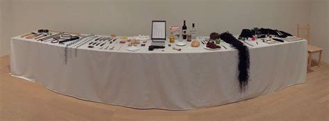 Marina Abramovic Rhythm 0 1974 Table With 72 Objects And Slides Of