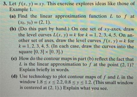 Solved Let F X Y Xy This Exercise Explores Ideas Chegg Com