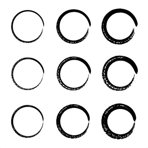 Premium Vector Hand Drawn Circles Sketch Frame Set Vector Grunge Round Shapes Speed Lines In