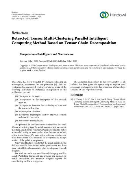 Pdf Retracted Tensor Multi Clustering Parallel Intelligent Computing