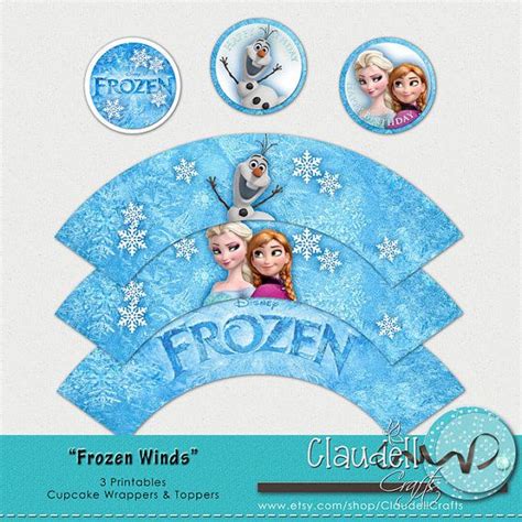 Frozen Winds Inspired Printable Cupcake Wrapper By Claudellcrafts 300 Frozen Birthday Party