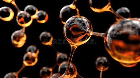 3d Abstract Molecule Structure On Black Background Stock Illustration Illustration Of Medicine