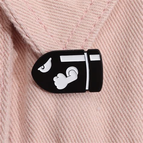 เข็มกลัด รูปการ์ตูนฉลาม Mario Cannon สีดํา เครื่องประดับแฟชั่น สําหรับเพื่อน Shopee Thailand