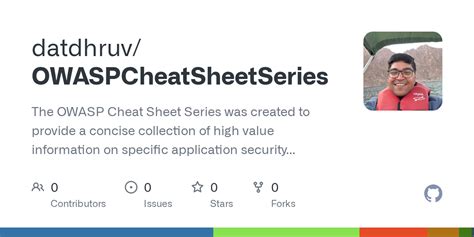 Github Datdhruvowaspcheatsheetseries The Owasp Cheat Sheet Series Was Created To Provide A