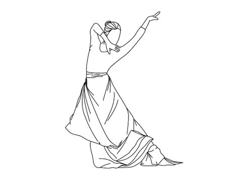 Premium Vector Dancing Girl Line Art Illustration