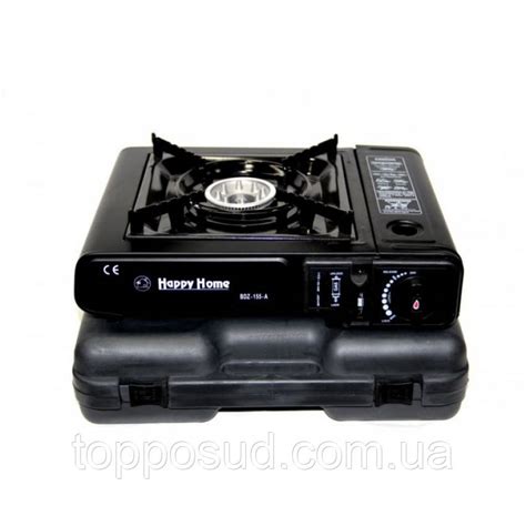 Портативна Туристична Газова Плита З Пєзопідпалом Happy Home Bdz 155 A 1021 З Пластиковим