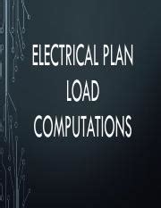 20 ELECTRICAL PLAN LOAD COMPUTATIONS Pdf ELECTRICAL PLAN LOAD COMPUTATIONS SAMPLE LOAD