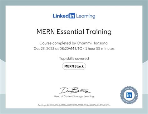 Chammi Hansana On Linkedin Certificate Of Completion