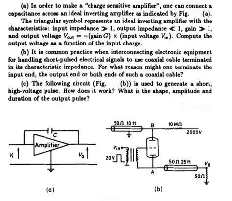 Solved A In Order To Make A Charge Sensitive Amplifier