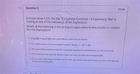 Solved Question 5 11 Pts In Exploration 1 2 5 The Title
