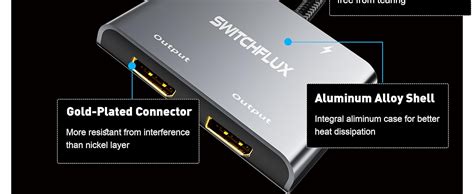 Amazon Com Switchflux Displayport To Dual Display Port Adapter K Hz Dp Splitter In Out